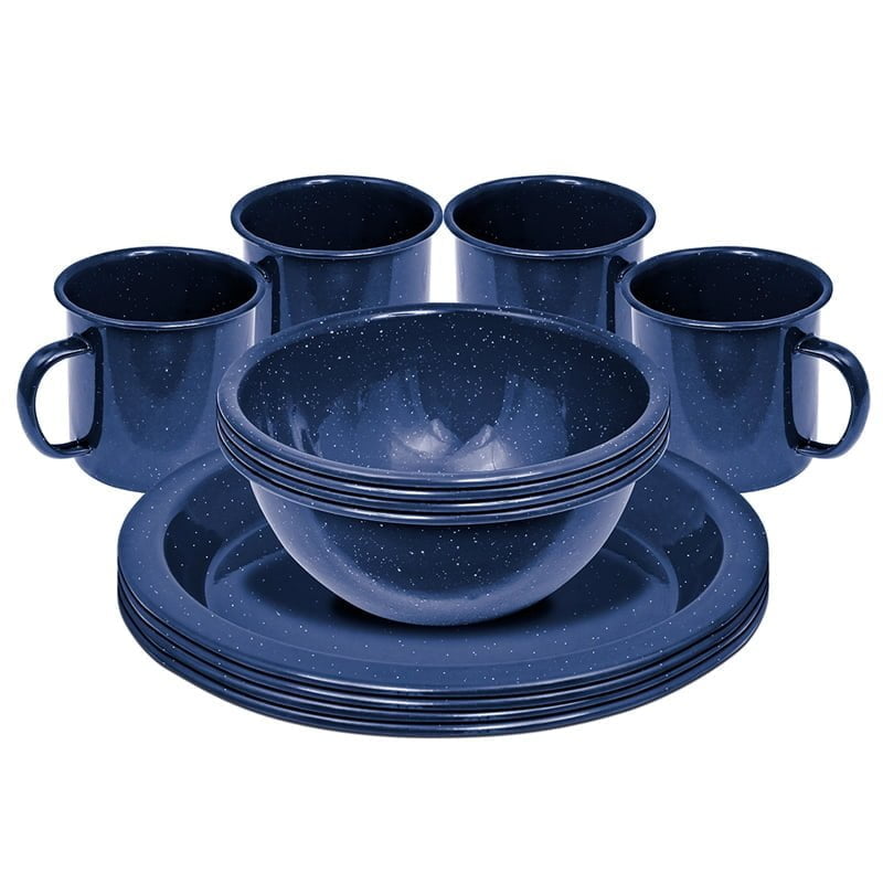 Campfire 12 Piece Enamel Dinner Set Campcraft
